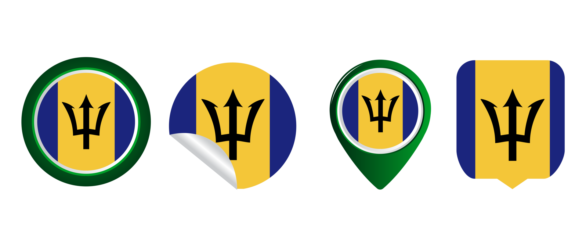 Barbados Flag Flat Icon Symbol Illustration 12932571 Png 0532