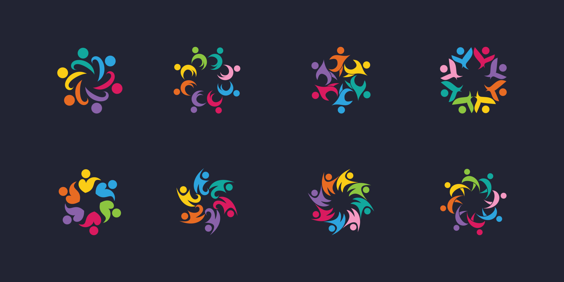 colección de logotipos comunitarios con vector premium de estilo ...