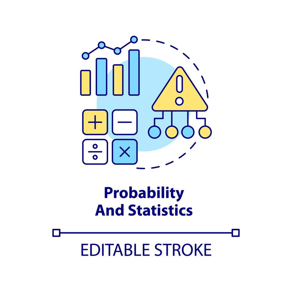 Probability and statistics concept icon. Analysis and prediction. Data ... Probability and statistics concept icon. Analysis and prediction. Data ...