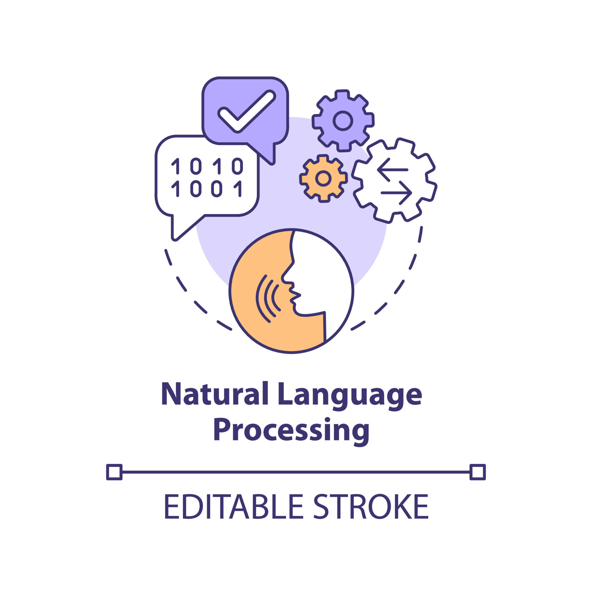 Icono Del Concepto De Procesamiento Del Lenguaje Natural Ingeniero De Aprendizaje Automático