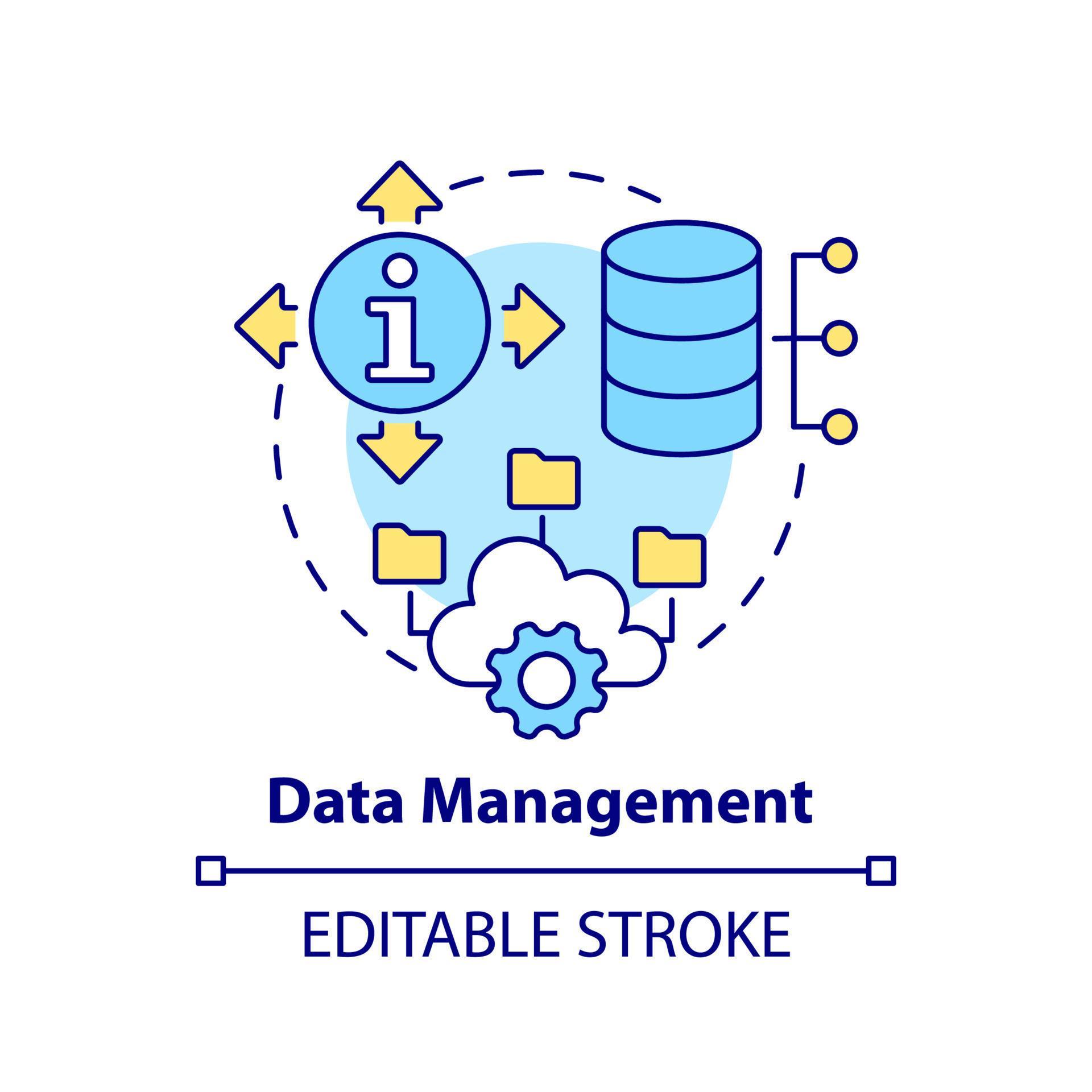 Data Management Concept Icon Collect And Storing Data Analyst Skill Abstract Idea Thin Line