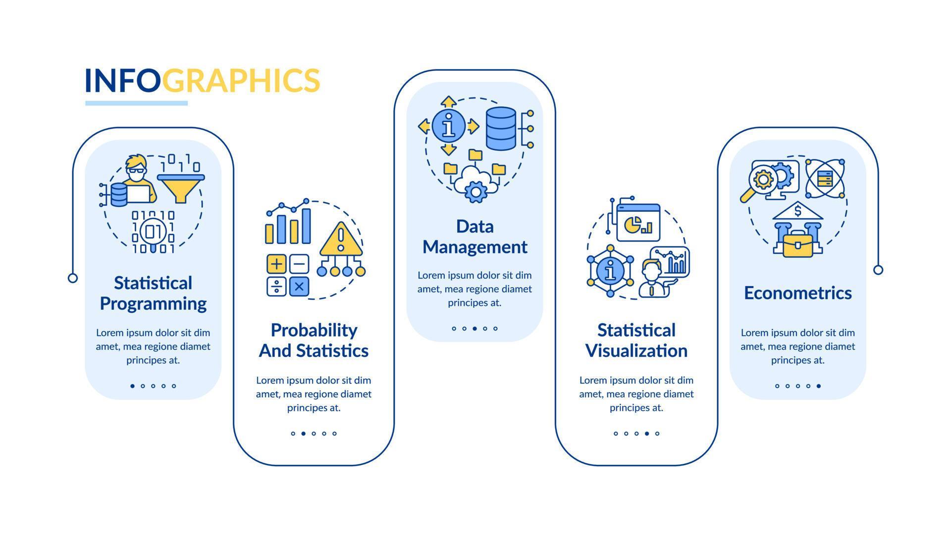 Data analyst skills rectangle infographic template. Profession Data ...