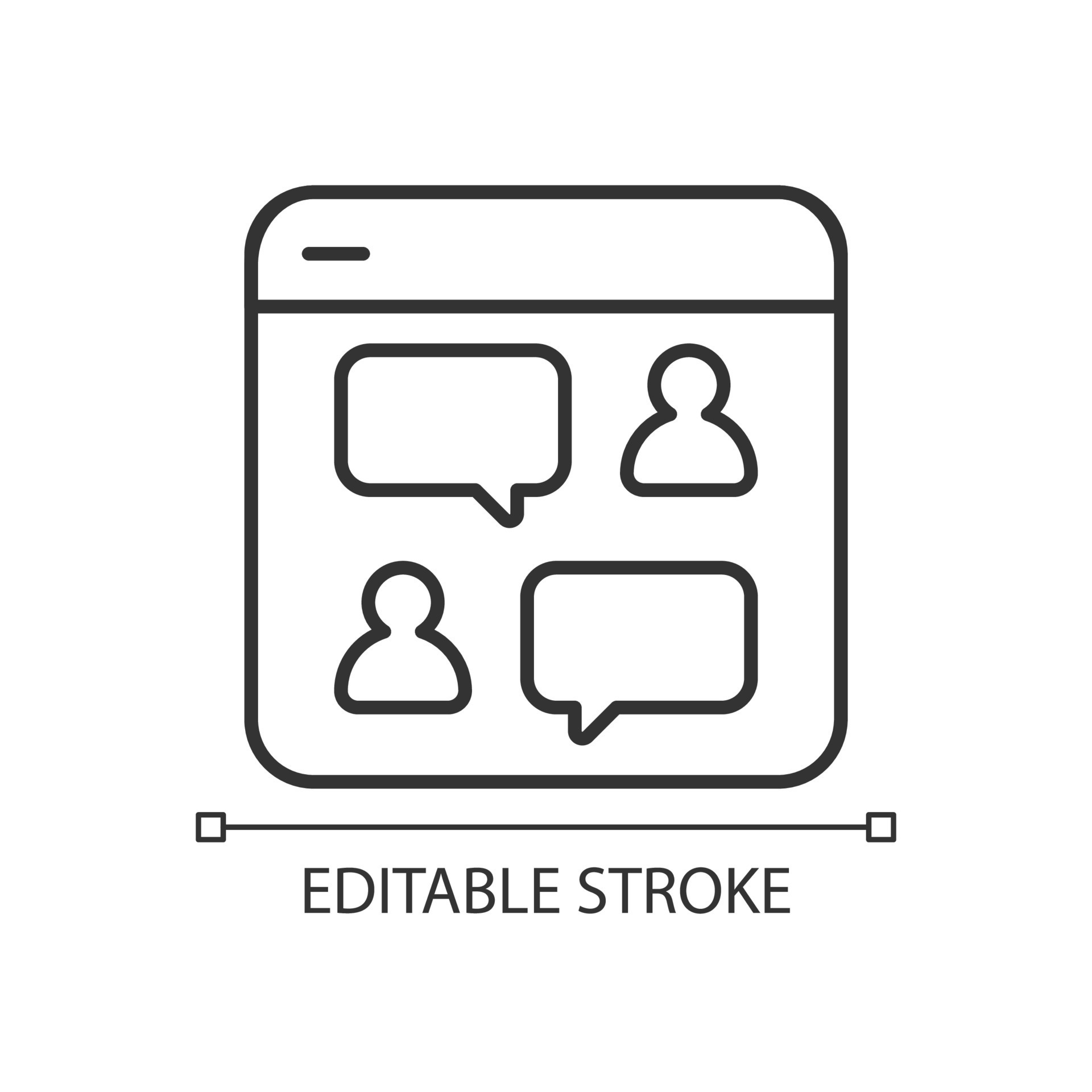 Live Chat Linear Icon Commenting Platform Kind Of Website Online Communication In Real Time