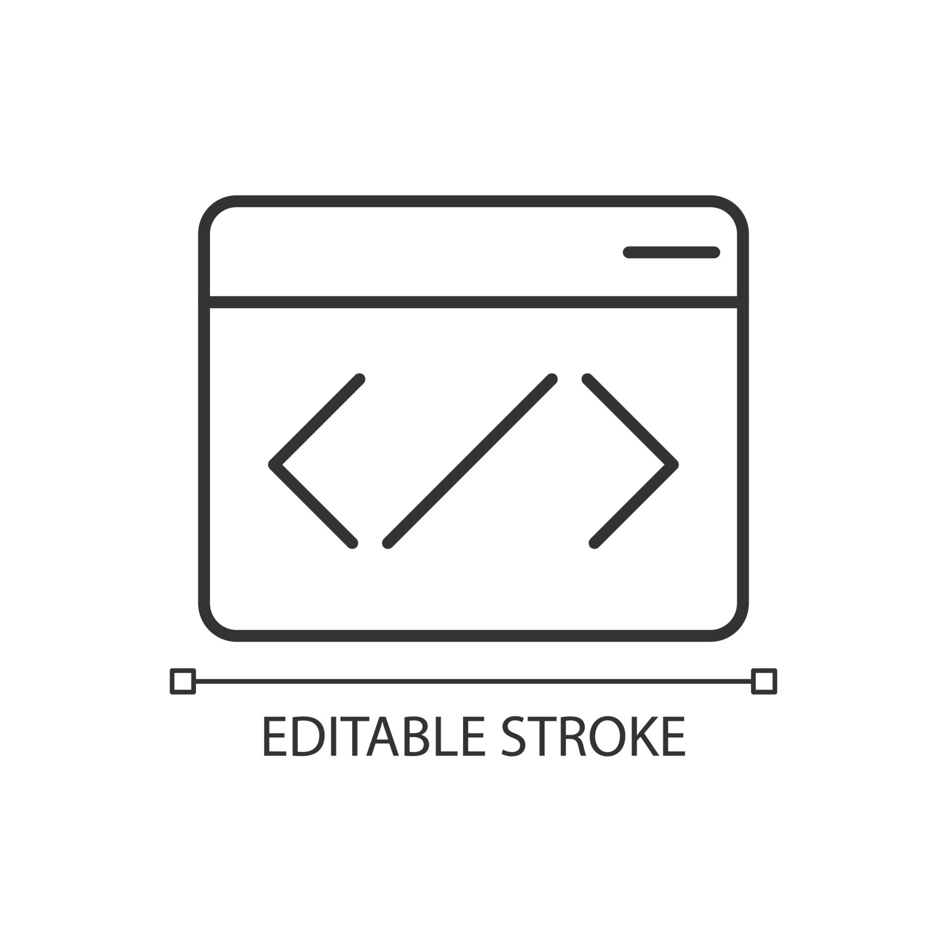 Website source code linear icon. Web development. Kind of website ... Website source code linear icon. Web development. Kind of website ...