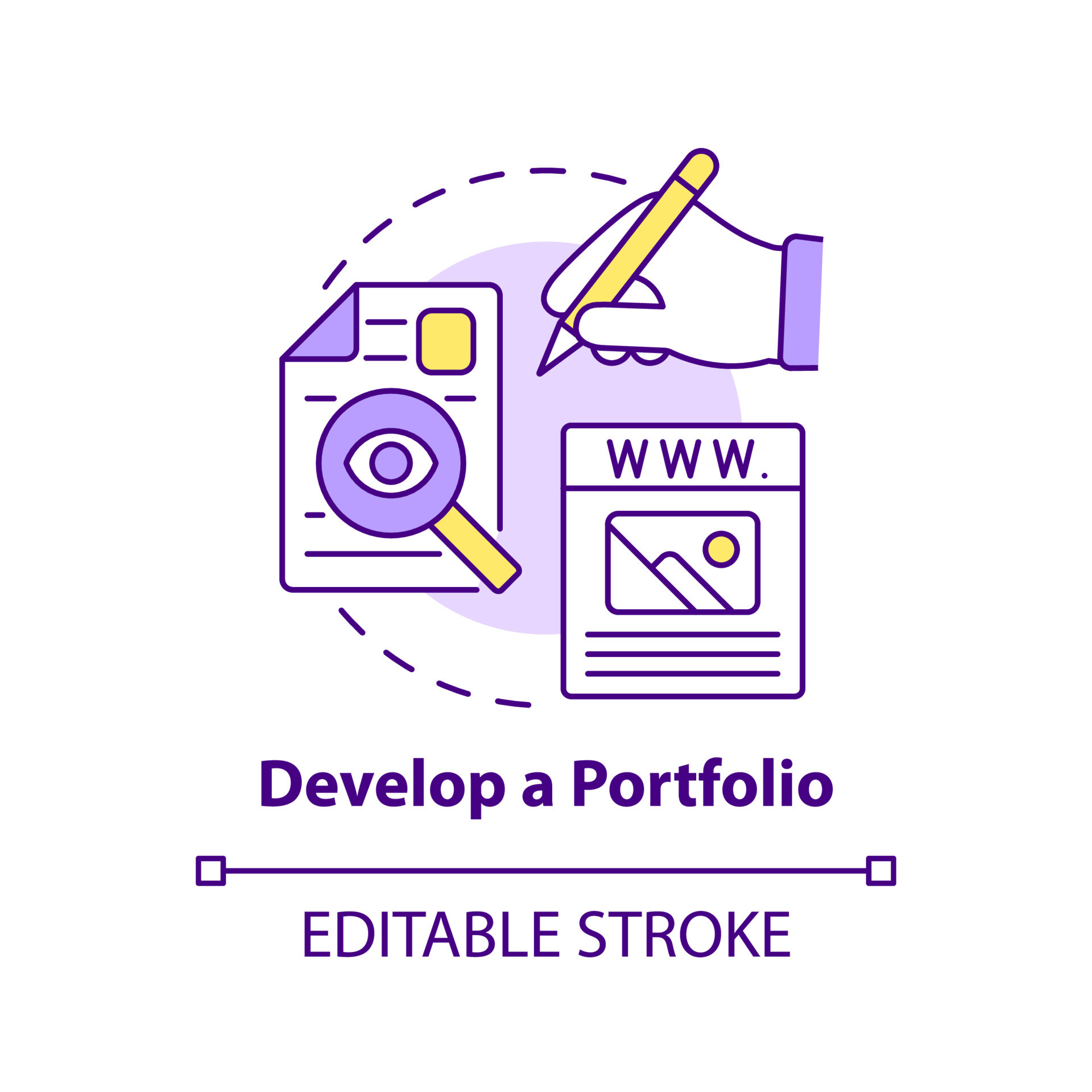 Develop Portfolio Concept Icon Website Samples Becoming Web Designer
