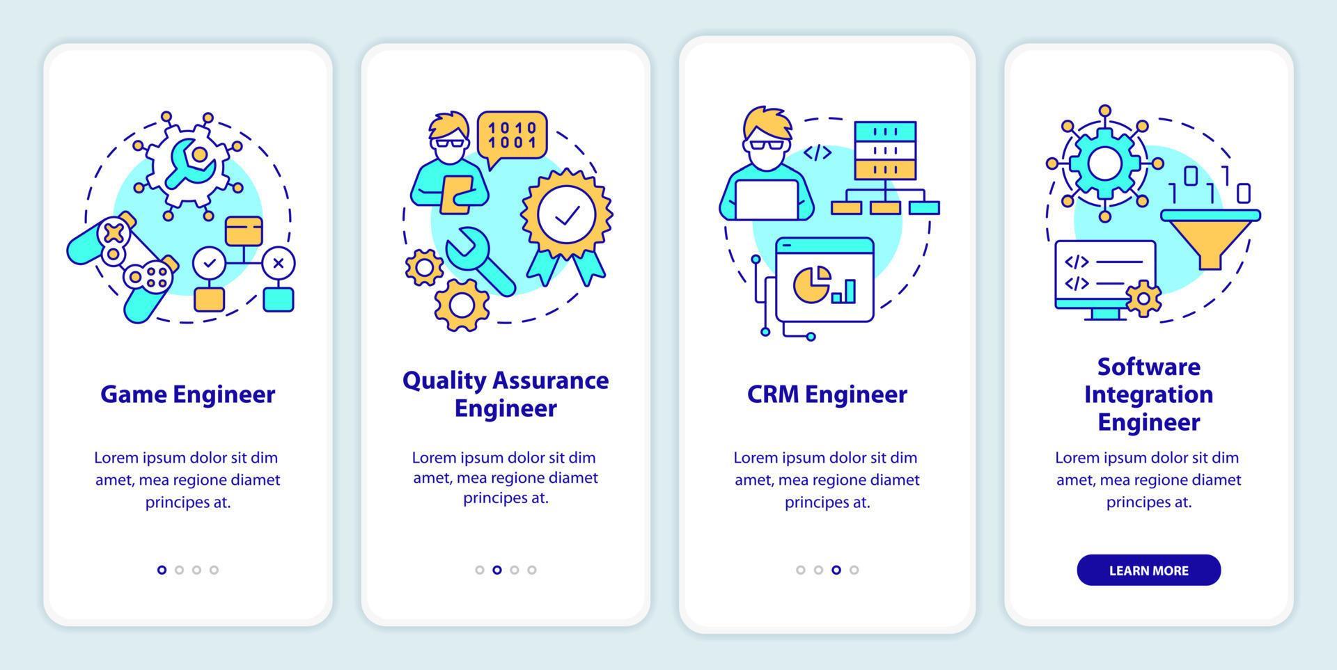 Software engineer paths onboarding mobile app screen. Walkthrough 4 ...