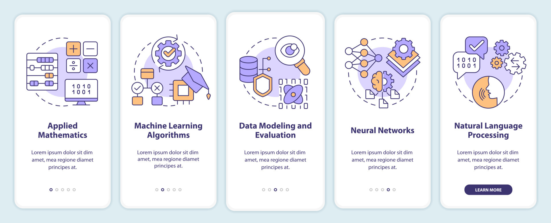 Machine Learning Engineer Skills Onboarding Mobile App Screen