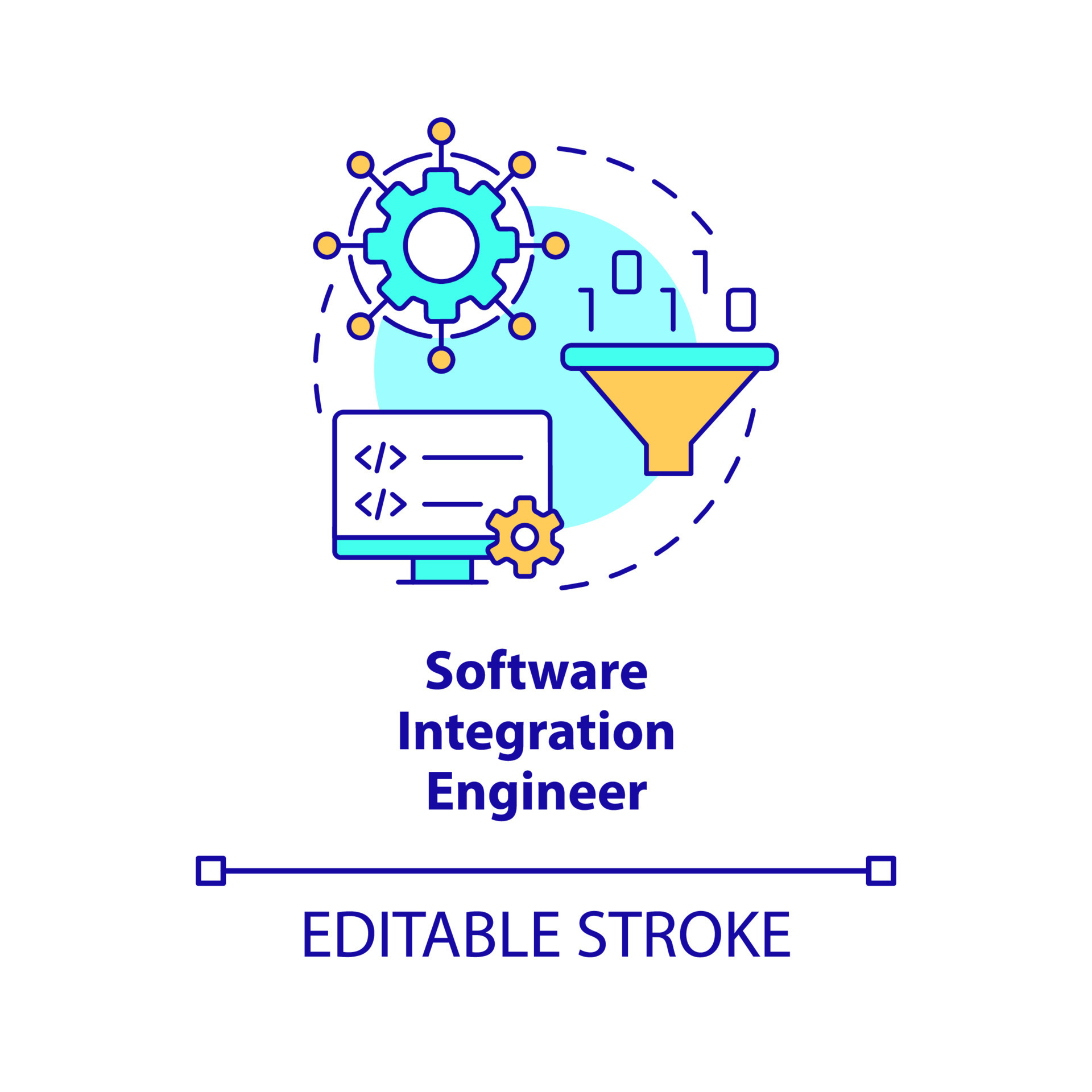 Software integration engineer concept icon. Complex systems. Software ... Software integration engineer concept icon. Complex systems. Software ...