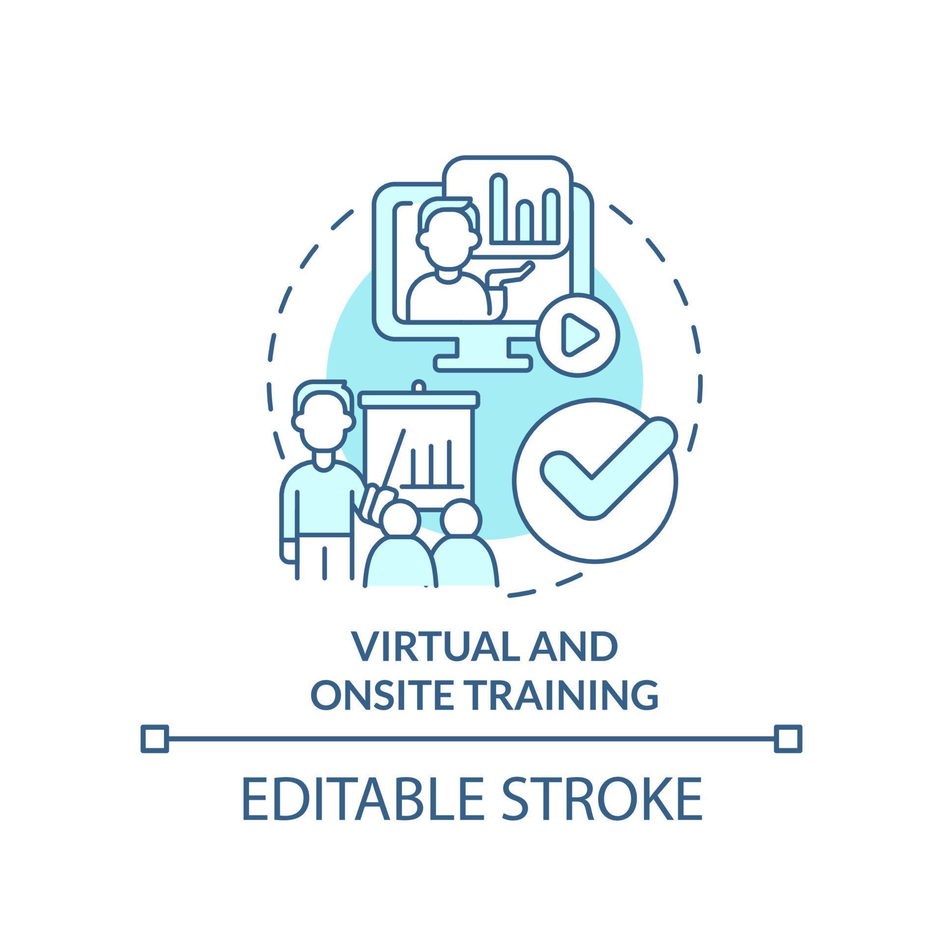Virtual And Onsite Training Turquoise Concept Icon Effective Acquiring Knowledge Abstract Idea