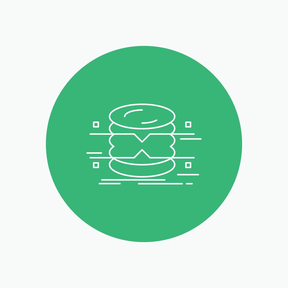 Database Data Architecture Infographics Monitoring White Line Icon