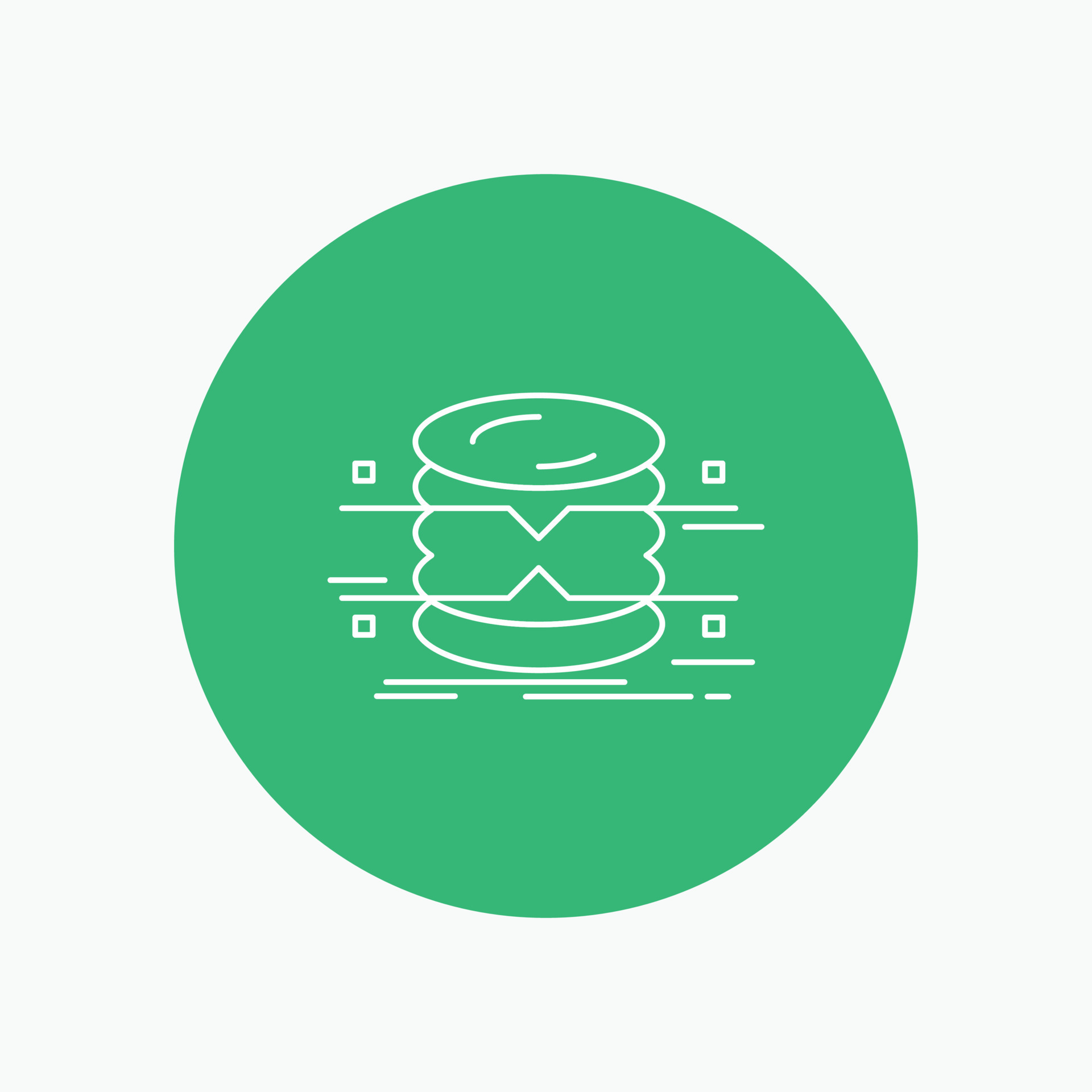 Database Data Architecture Infographics Monitoring White Line Icon In Circle Background