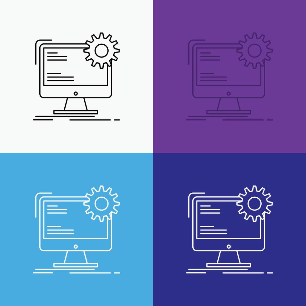 Internet. layout. page. site. static Icon Over Various Background. Line style design. designed ...