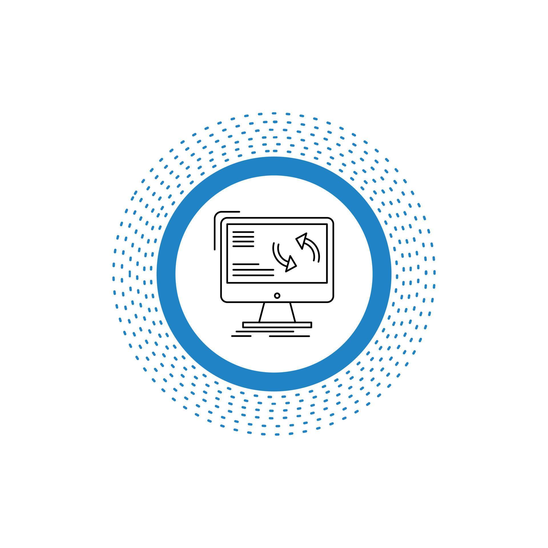 Synchronization Sync Information Data Computer Line Icon Vector