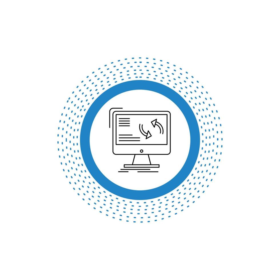 Synchronization Sync Information Data Computer Line Icon Vector