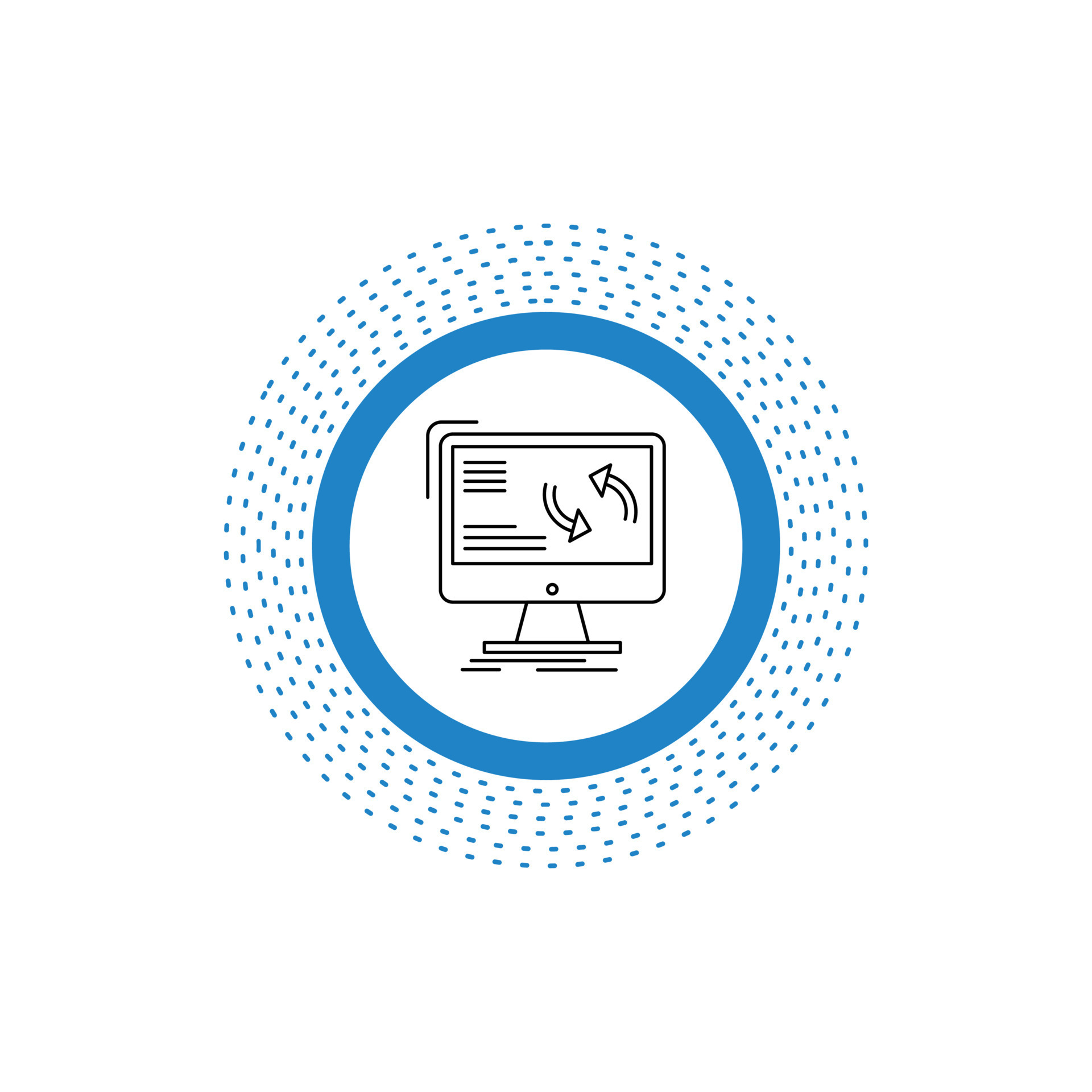 Synchronization Sync Information Data Computer Line Icon Vector