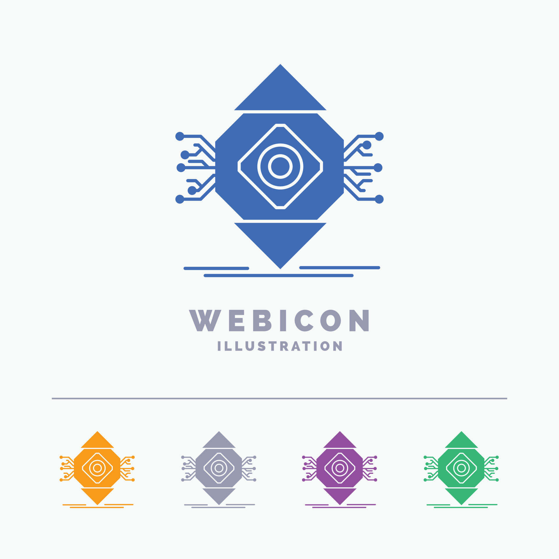 Ubicomp Computing Ubiquitous Computer Concept 5 Color Glyph Web Icon Template Isolated On