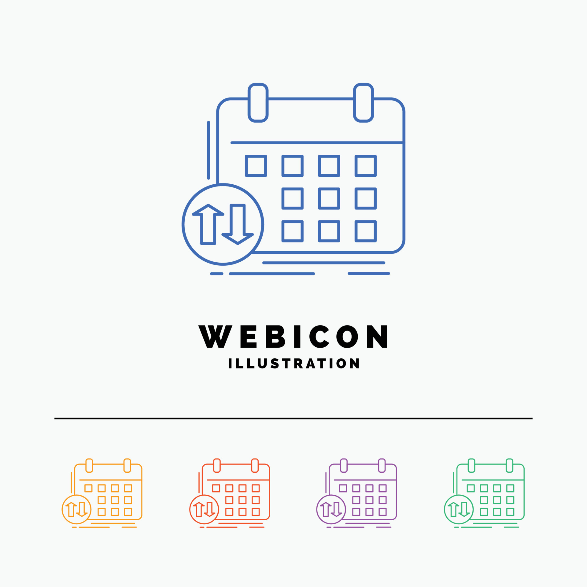 Schedule Classes Timetable Appointment Event 5 Color Line Web Icon Template Isolated On