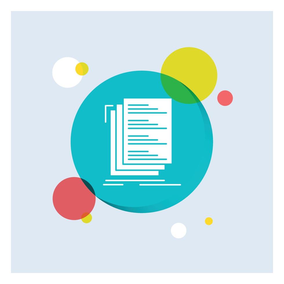 Code Coding Compile Files List White Glyph Icon Colorful Circle Background 12934483 Vector