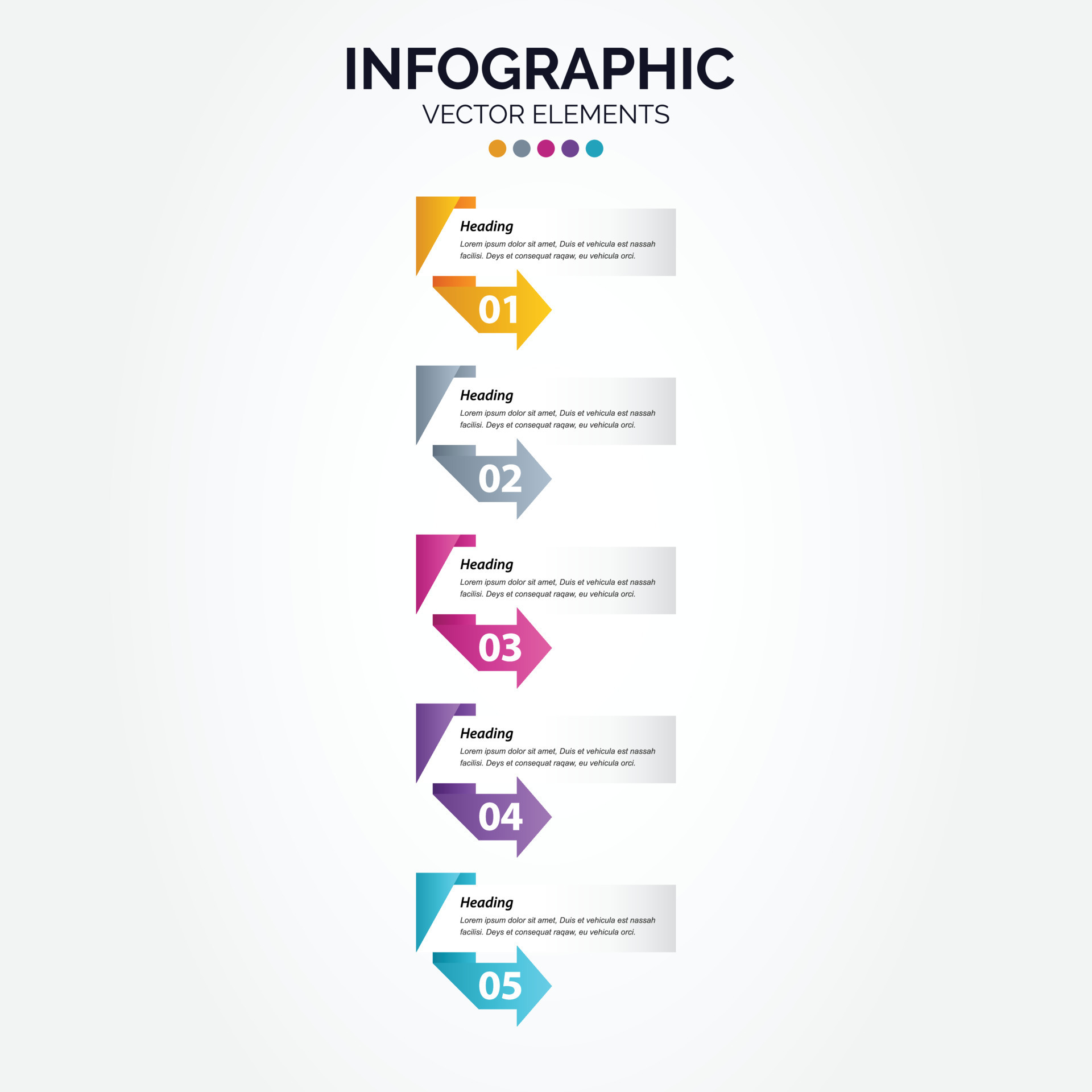 Vector Vertical Infographic label design template with icons and 5 ...