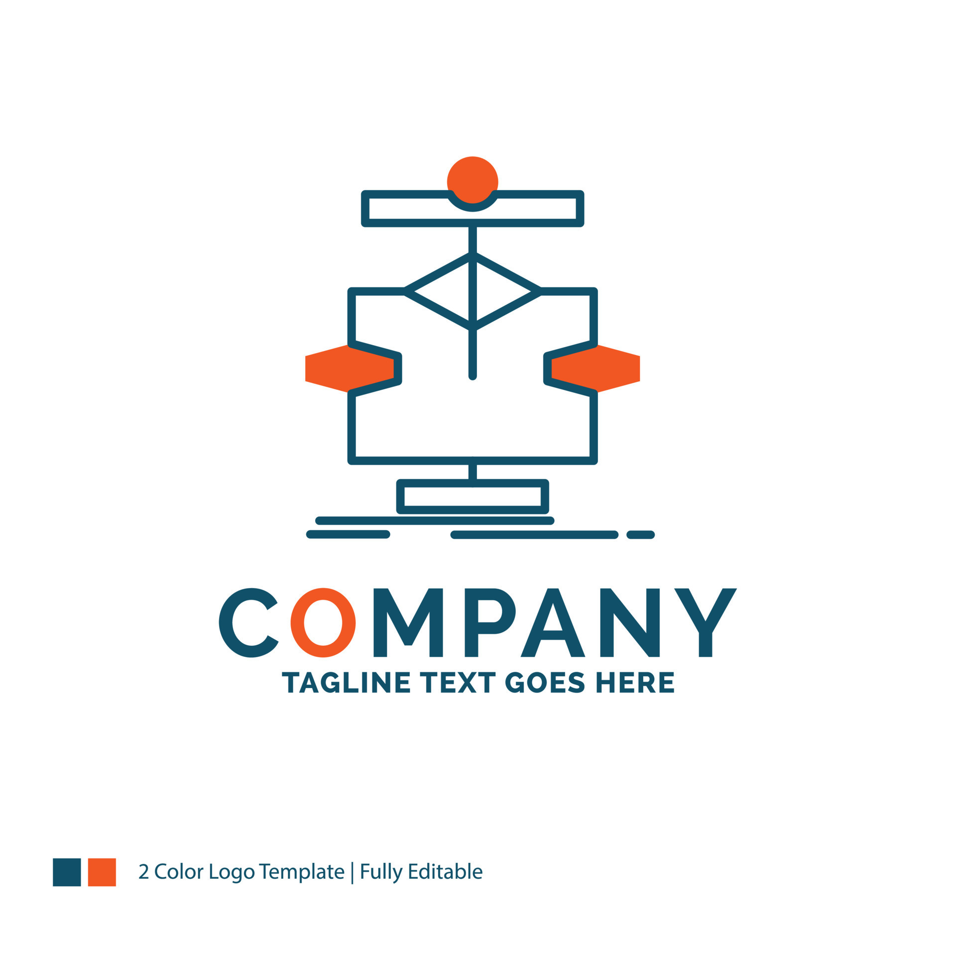 Algorithm Chart Data Diagram Flow Logo Design Blue And Orange Brand Name Design Place For