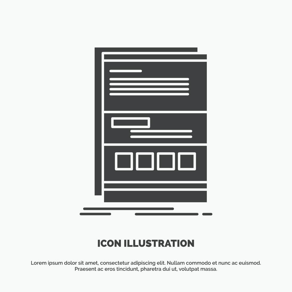 Browser. dynamic. internet. page. responsive Icon. glyph vector gray symbol for UI and UX ...