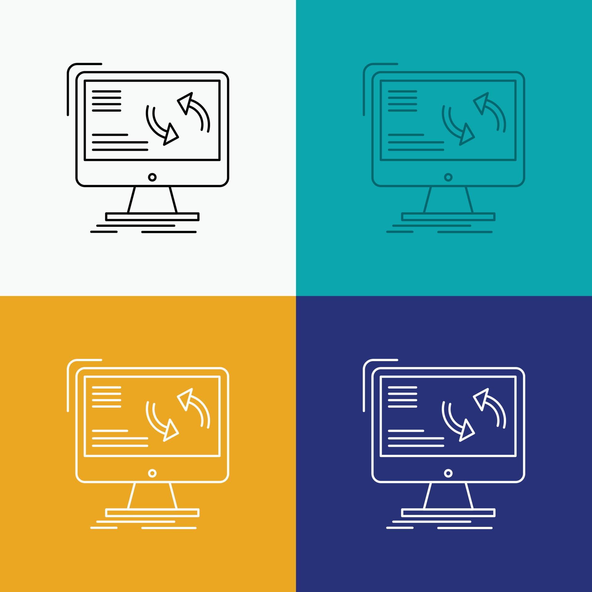 Synchronization Sync Information Data Computer Icon Over Various