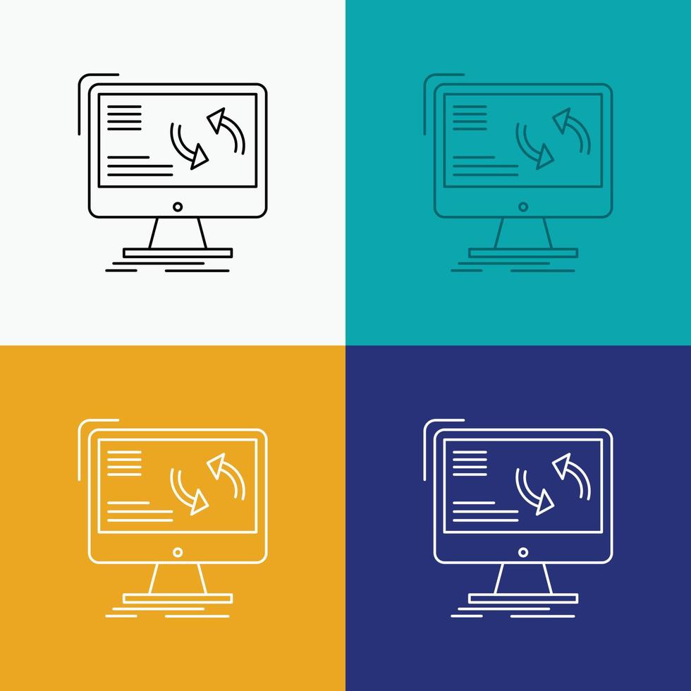 Synchronization Sync Information Data Computer Icon Over Various