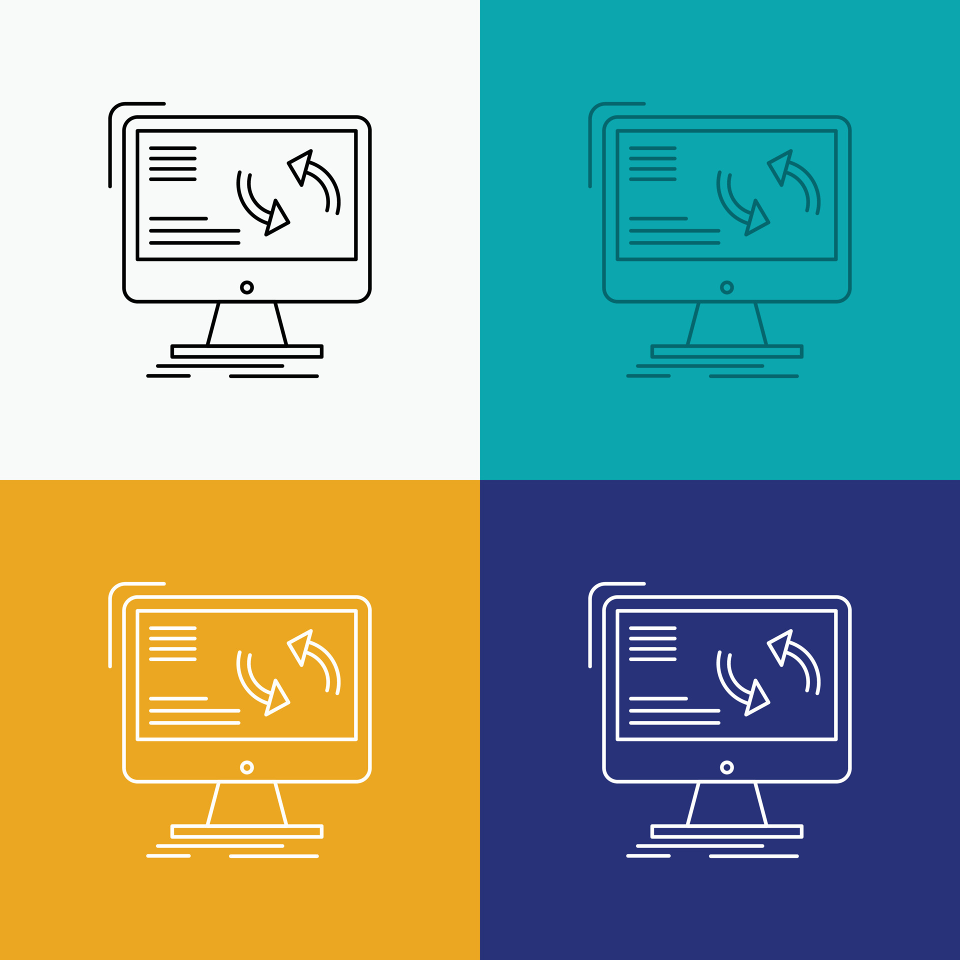 Synchronization Sync Information Data Computer Icon Over Various