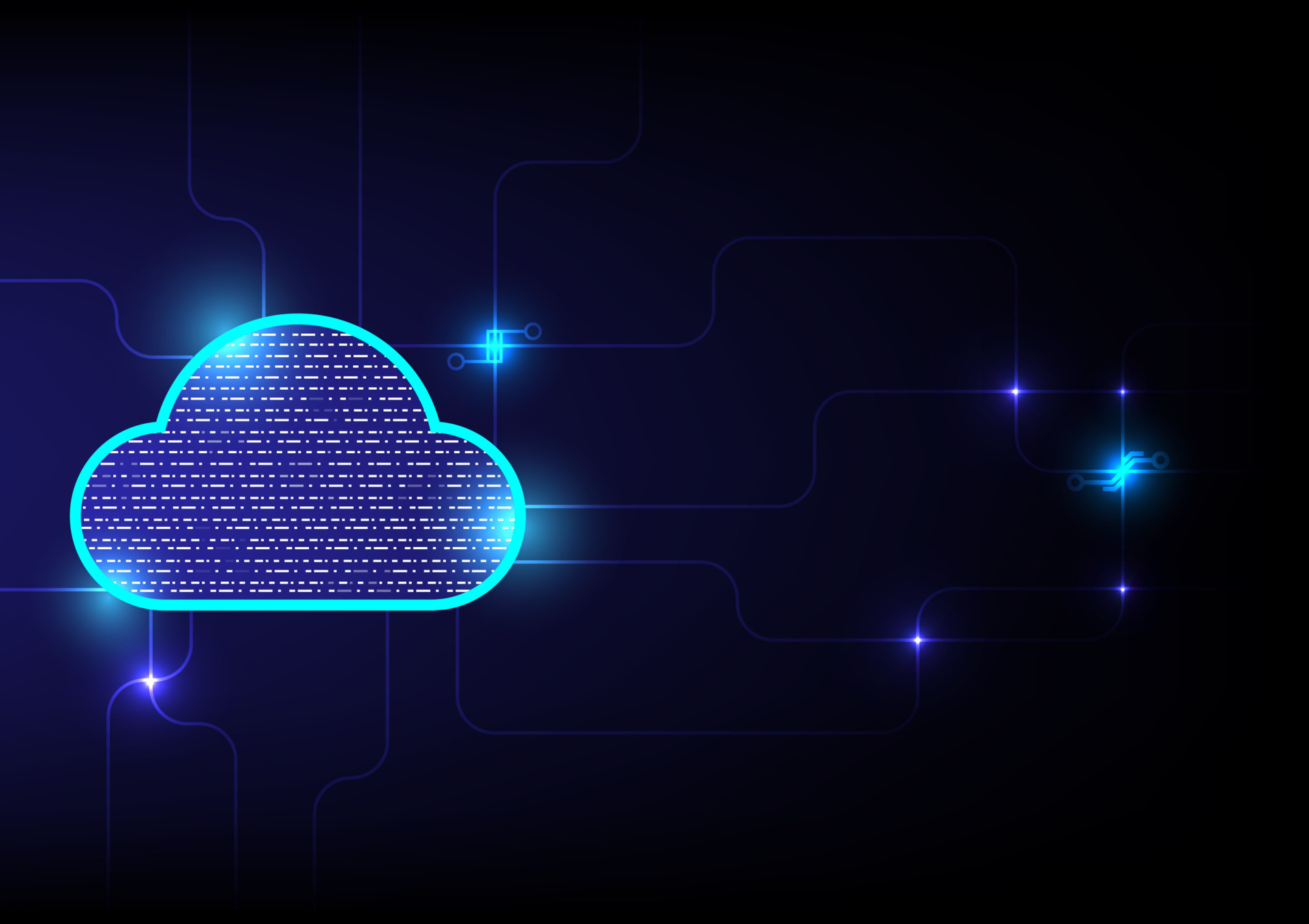 Abstract vector Hi-tech cloud connection technology on blue background ... Abstract vector Hi-tech cloud connection technology on blue background ...