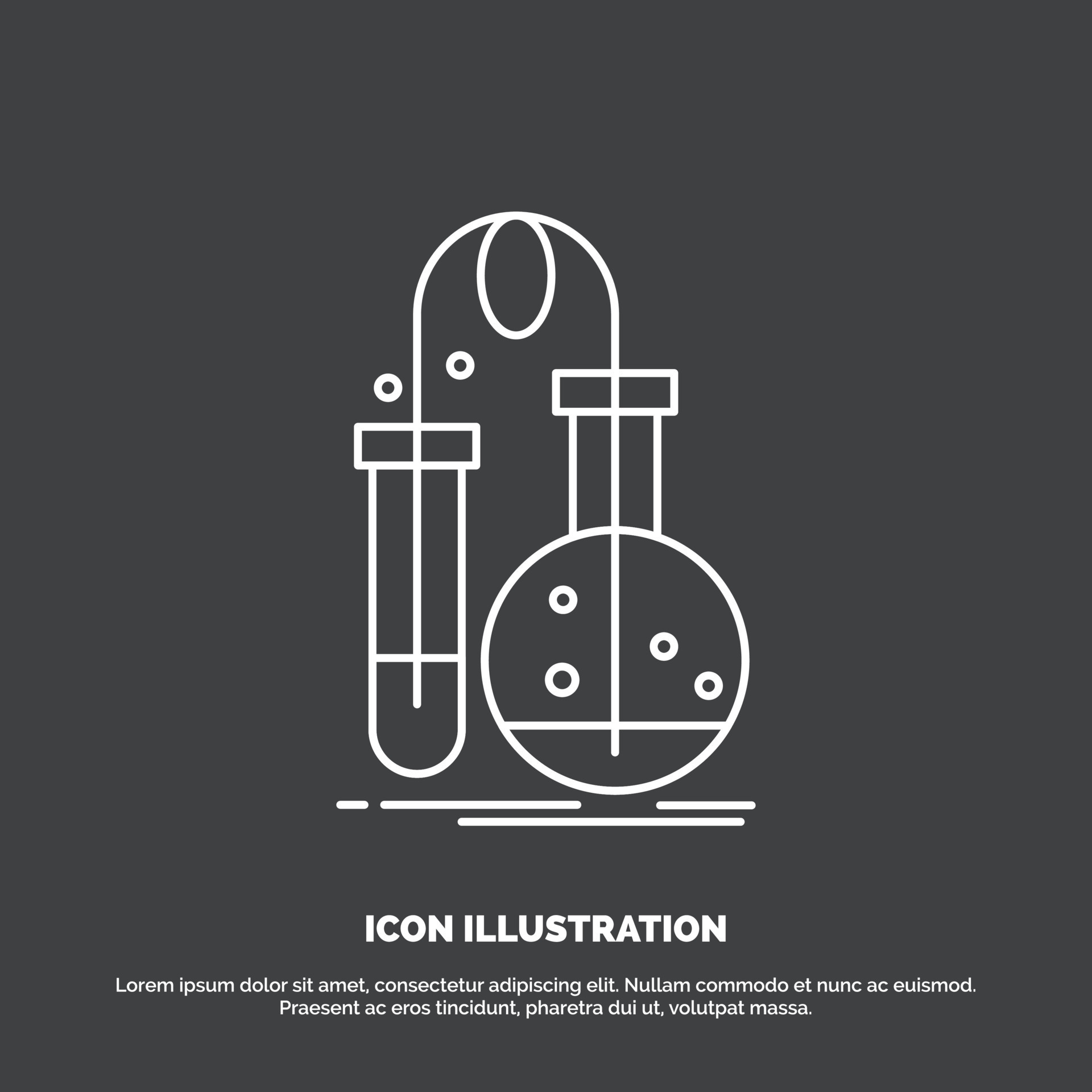 Testing Chemistry Flask Lab Science Icon Line Vector Symbol For Ui And Ux Website Or
