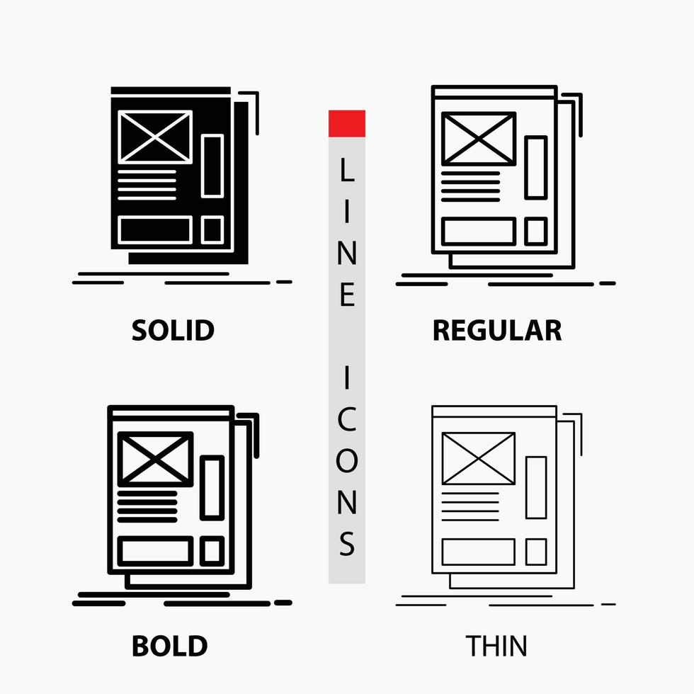 Wire Framing Web Layout Development Icon In Thin Regular Bold