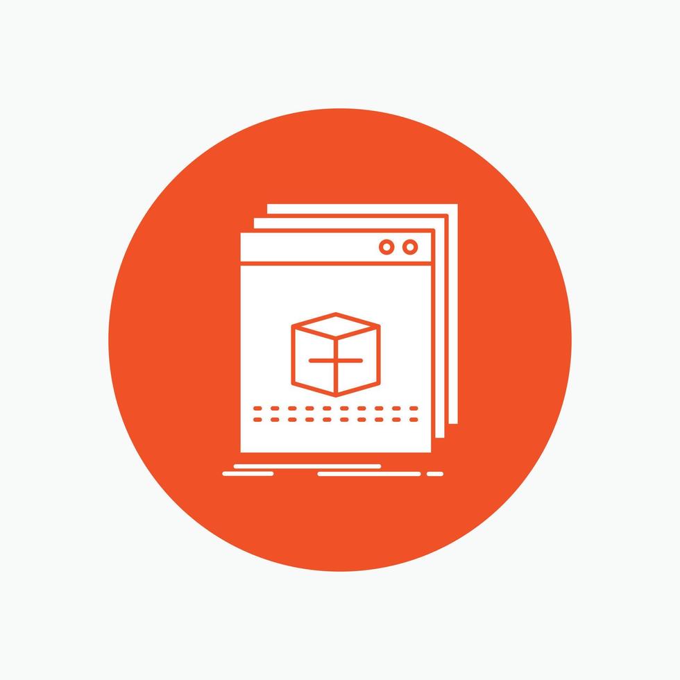 Software App Application File Program White Glyph Icon In Circle