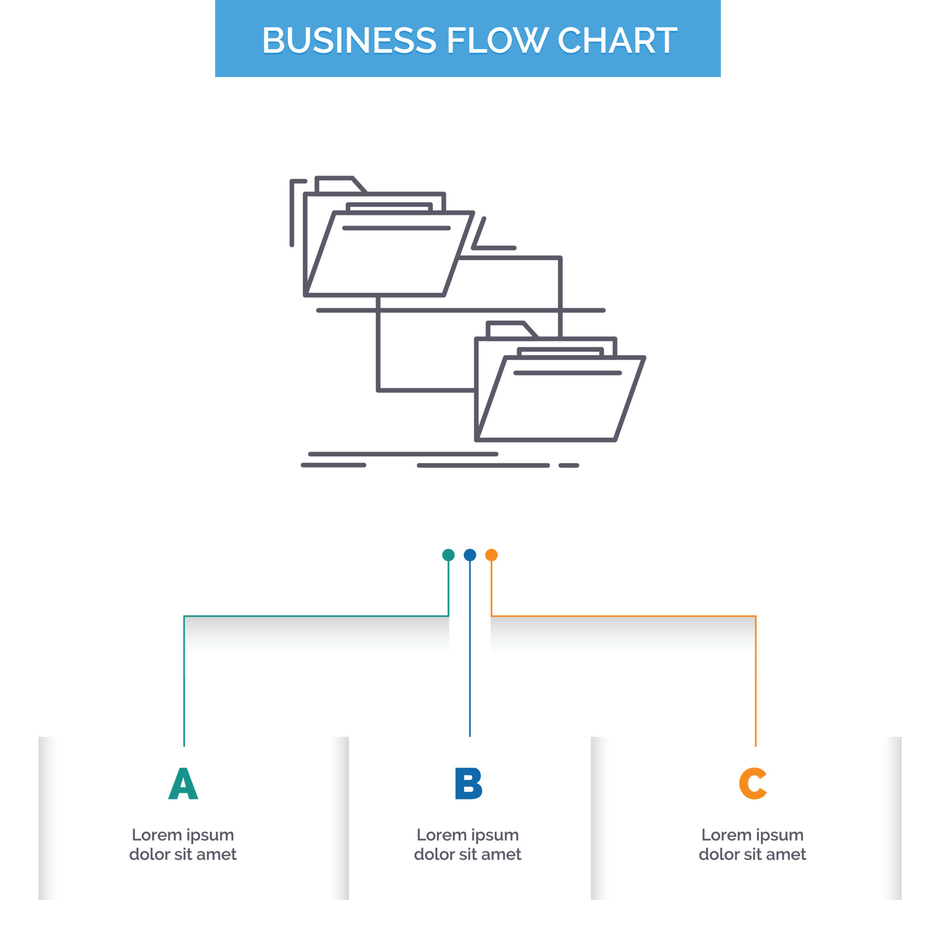 folder. file. management. move. copy Business Flow Chart Design with 3 ...