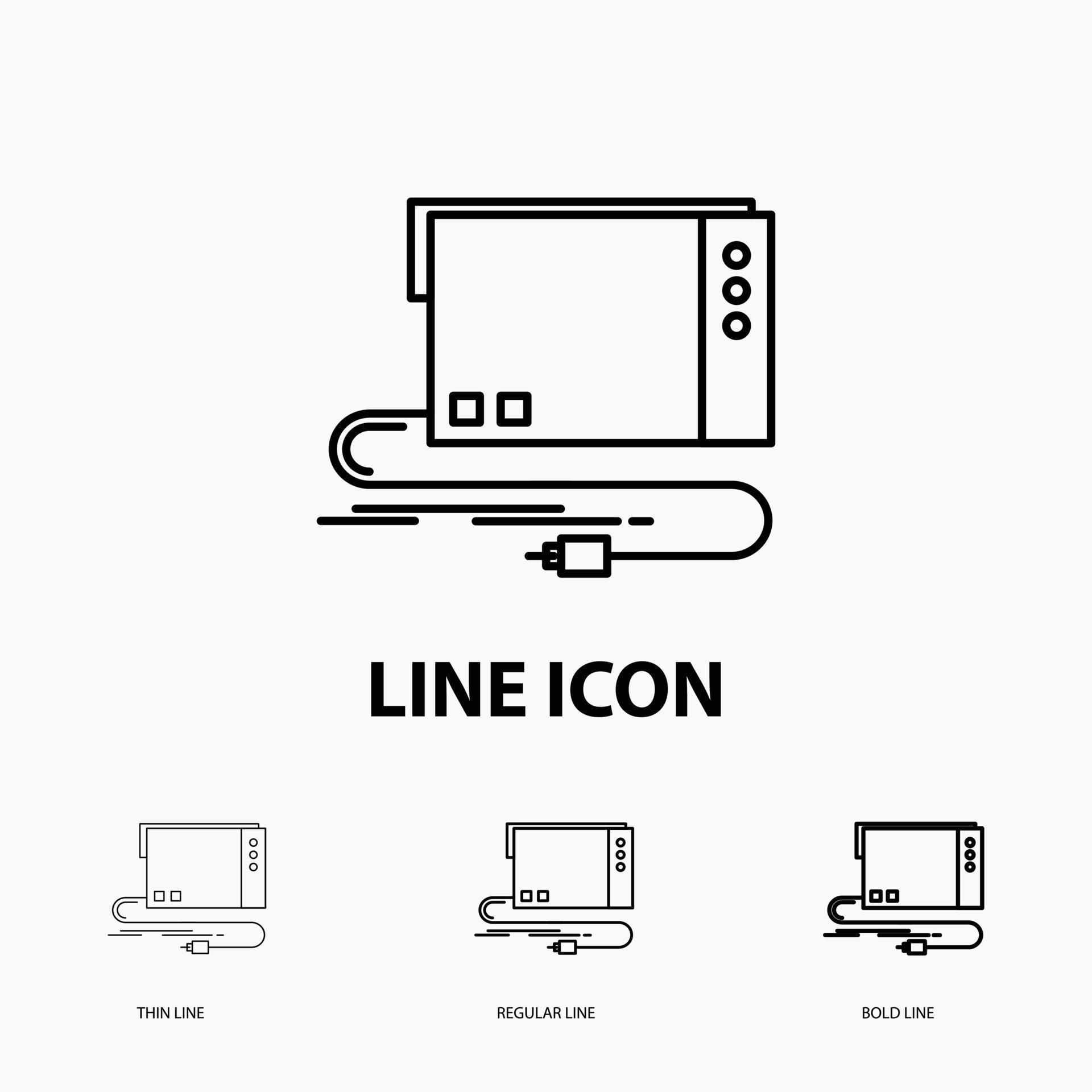 audio. card. external. interface. sound Icon in Thin. Regular and Bold Line Style. Vector ...