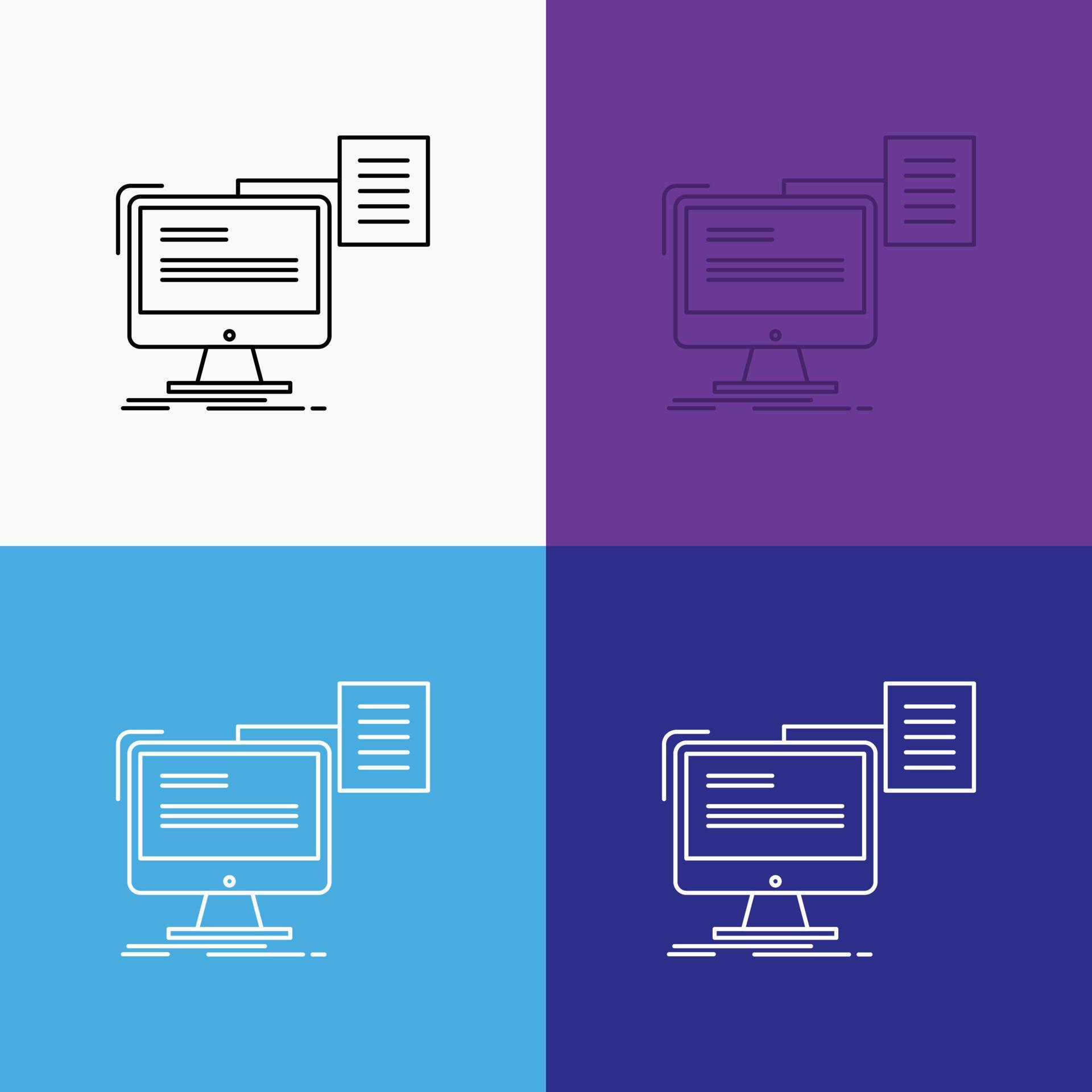 Resume Storage Print Cv Document Icon Over Various Background Line Style Design Designed