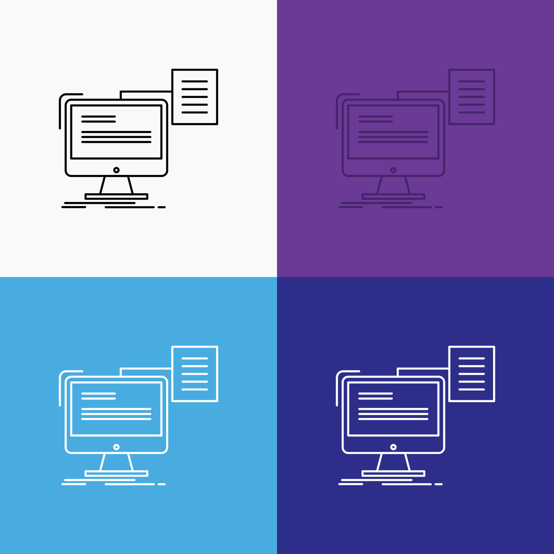 Resume Storage Print Cv Document Icon Over Various Background Line Style Design Designed