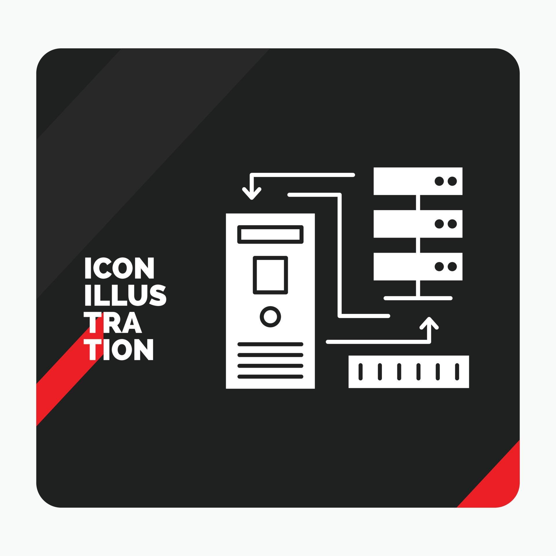 Red And Black Creative Presentation Background For Combination Data Database Electronic