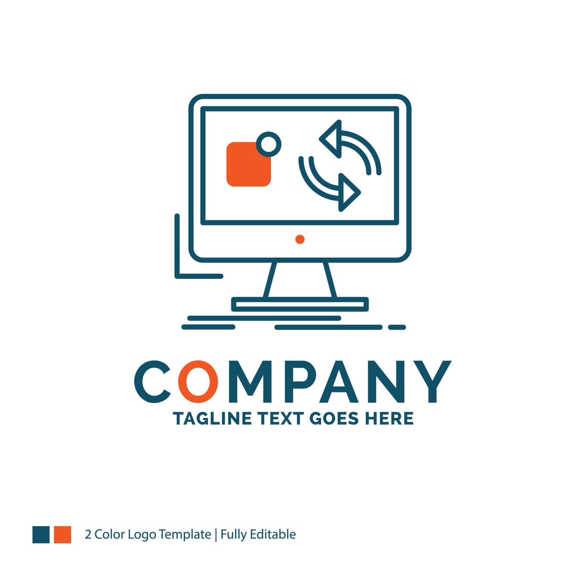 Update App Application Install Sync Logo Design Blue And Orange Brand Name Design Place