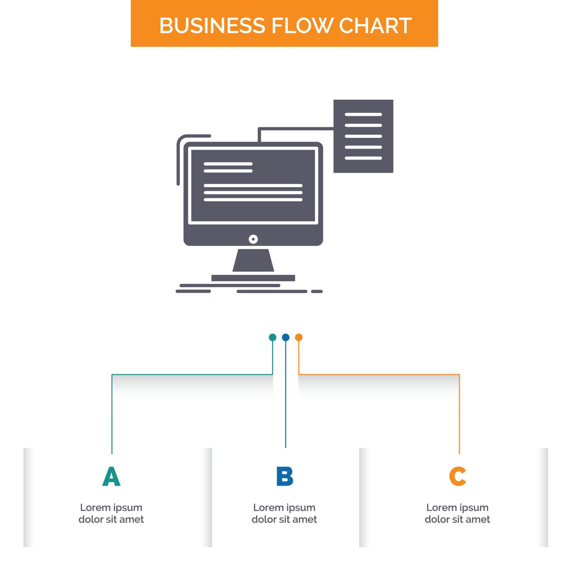 Resume Storage Print Cv Document Business Flow Chart Design With 3 Steps Glyph Icon For