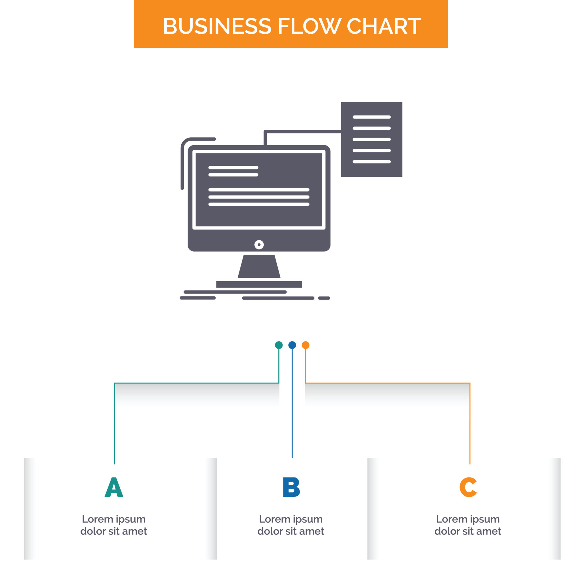 Resume Storage Print Cv Document Business Flow Chart Design With 3 Steps Glyph Icon For