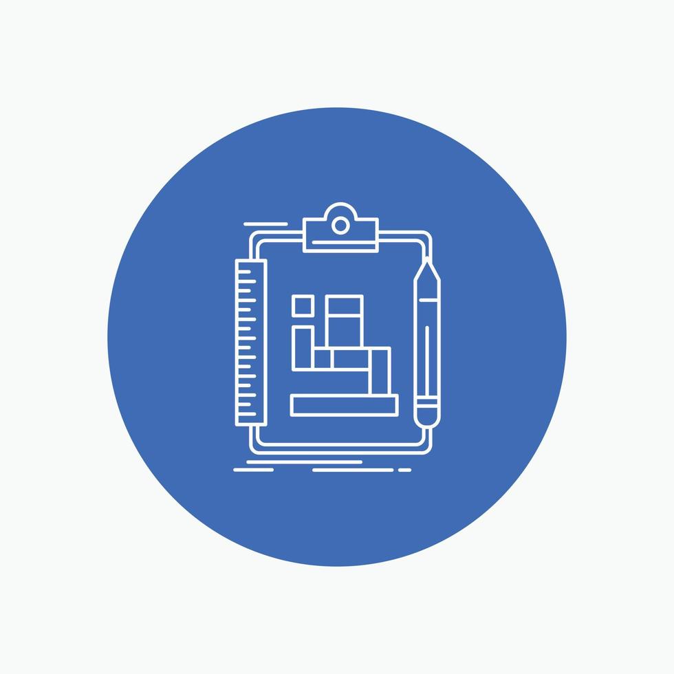 Algorithm Process Scheme Work Workflow White Line Icon In Circle Background Vector Icon