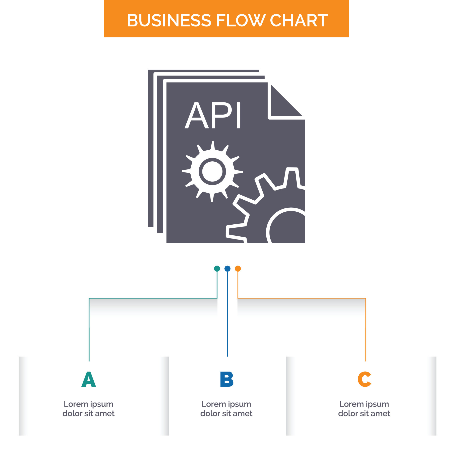 Api App Coding Developer Software Business Flow Chart Design With 3 Steps Glyph Icon For