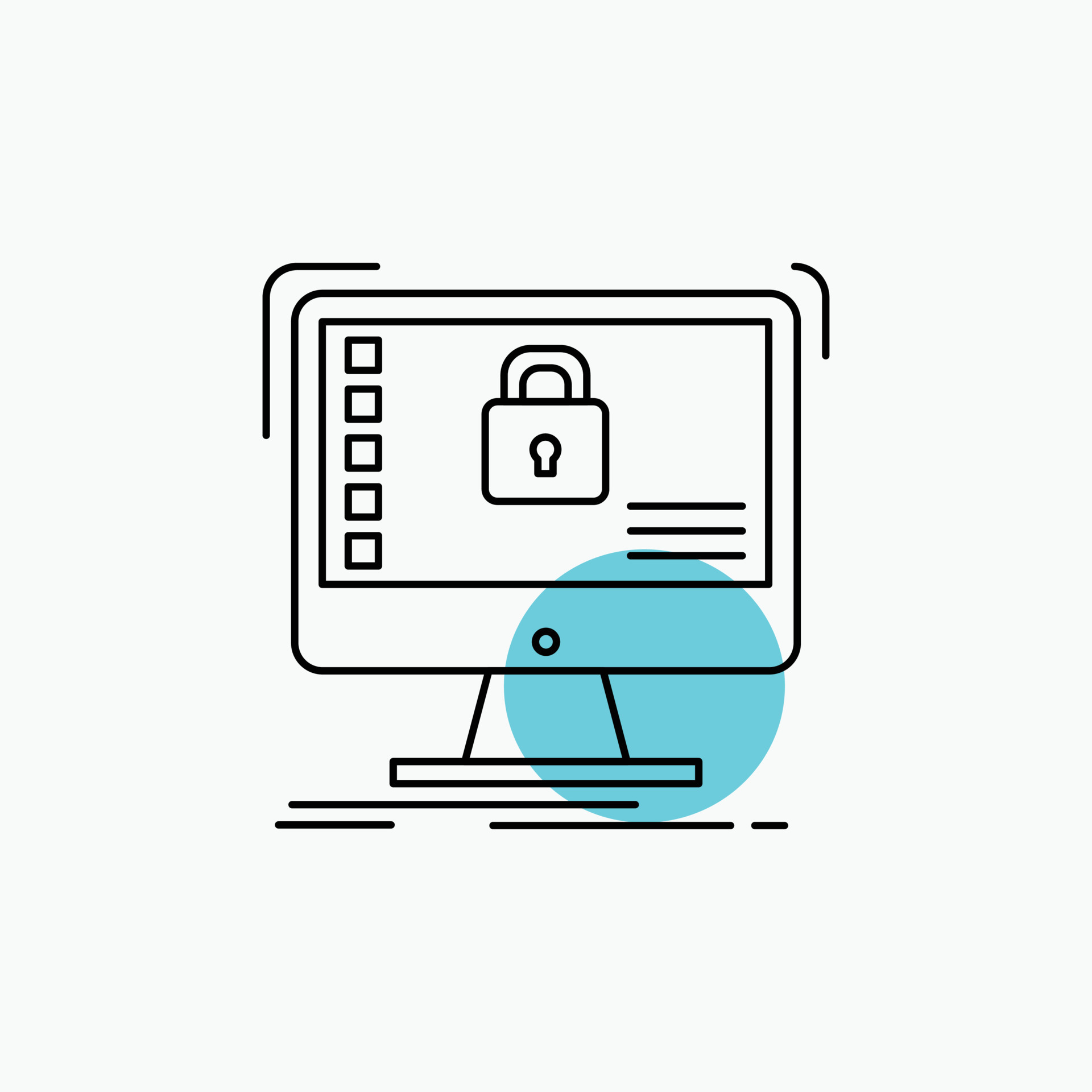 Secure Protection Safe System Data Line Icon 12937535 Vector Art At