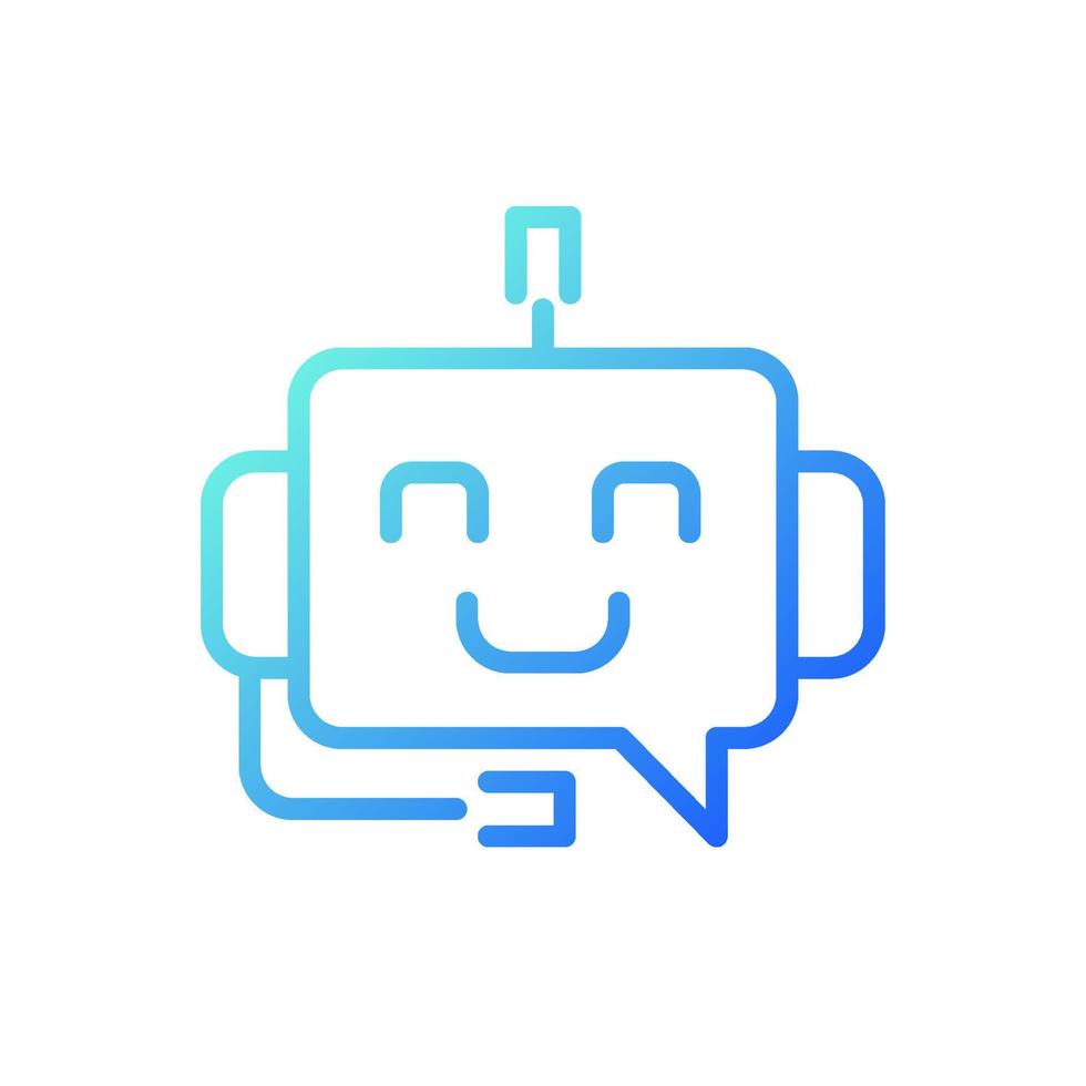 Support Chatbot Pixel Perfect Gradient Linear Vector Icon Algorithm