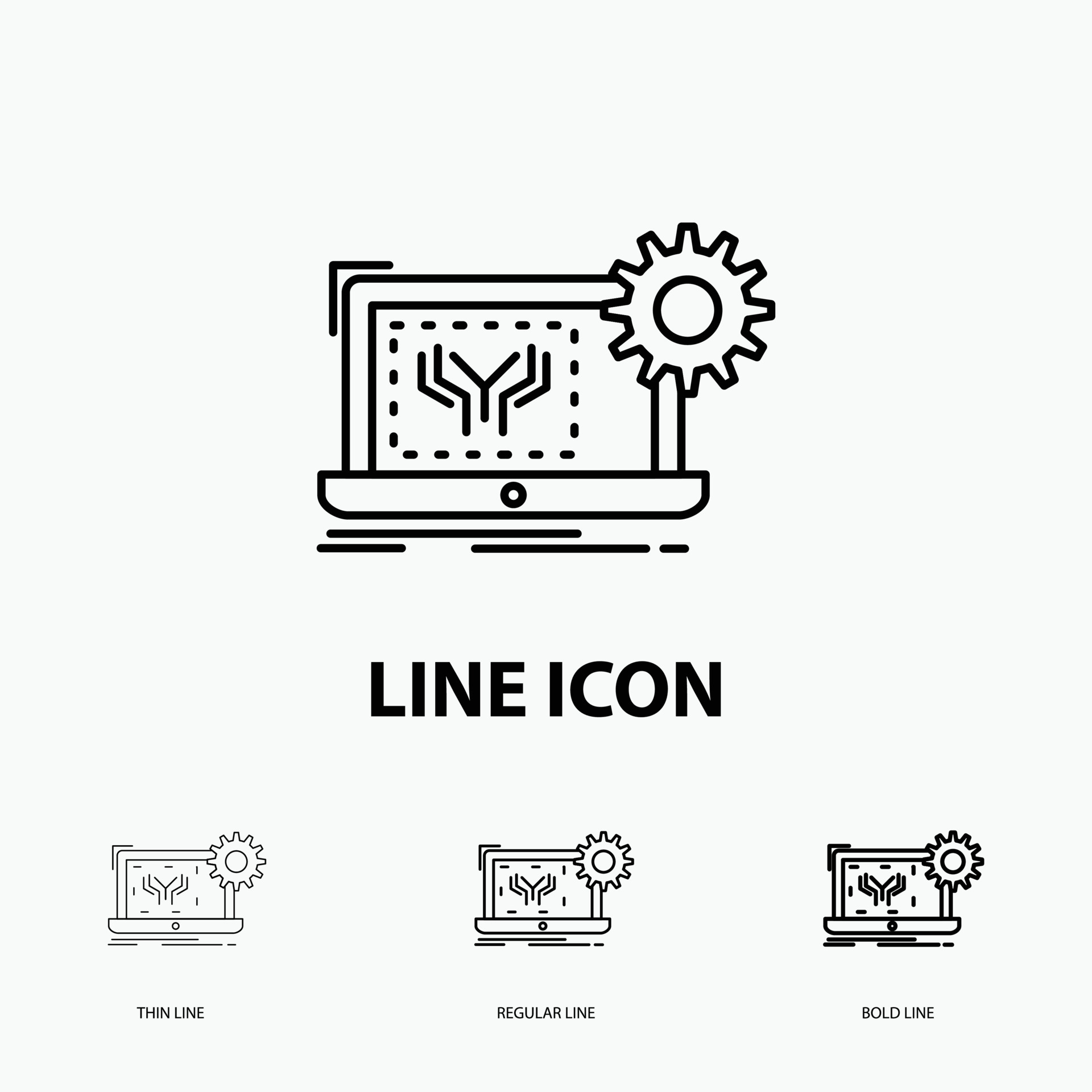 Blueprint Circuit Electronics Engineering Hardware Icon In Thin