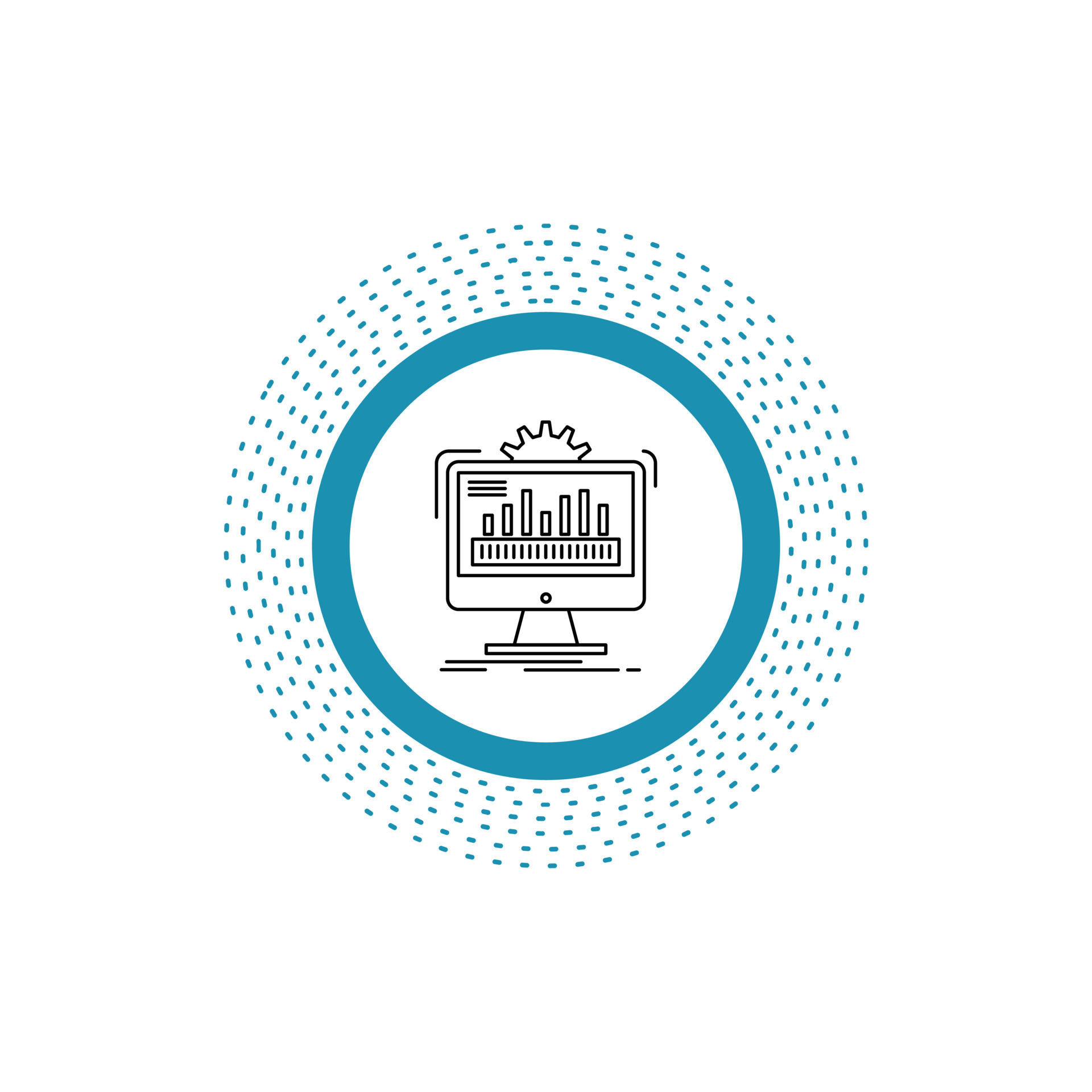 dashboard. admin. monitor. monitoring. processing Line Icon. Vector isolated illustration ...