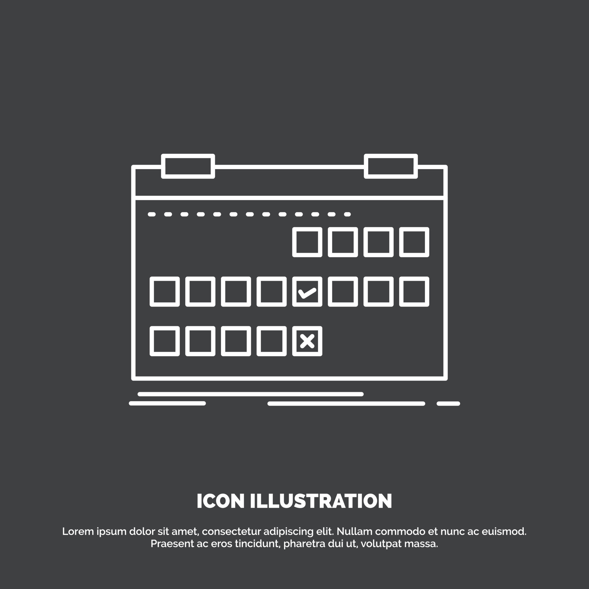 Calendar Date Event Release Schedule Icon Line Vector Symbol For Ui And Ux Website Or