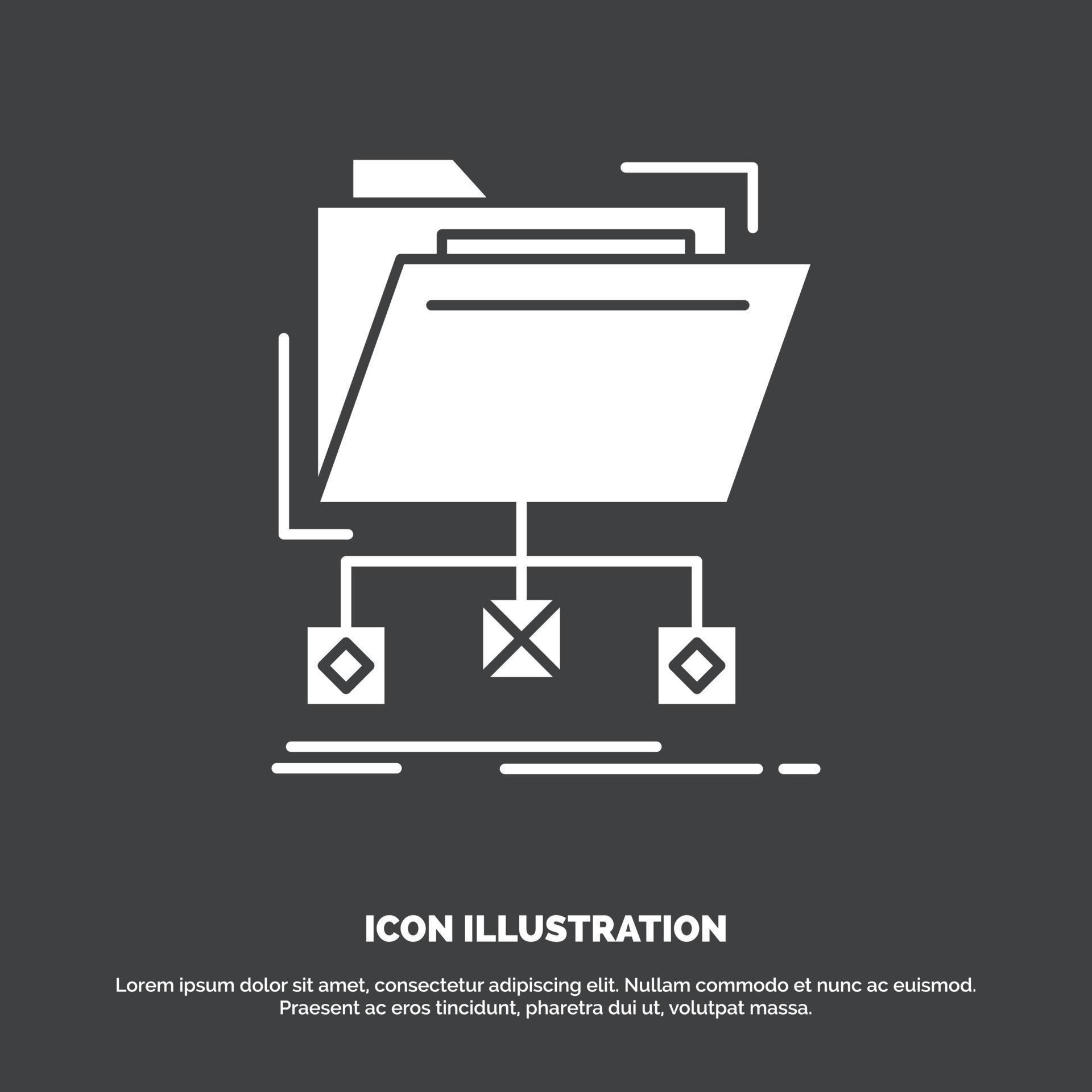 Backup Data Files Folder Network Icon Glyph Vector Symbol For Ui