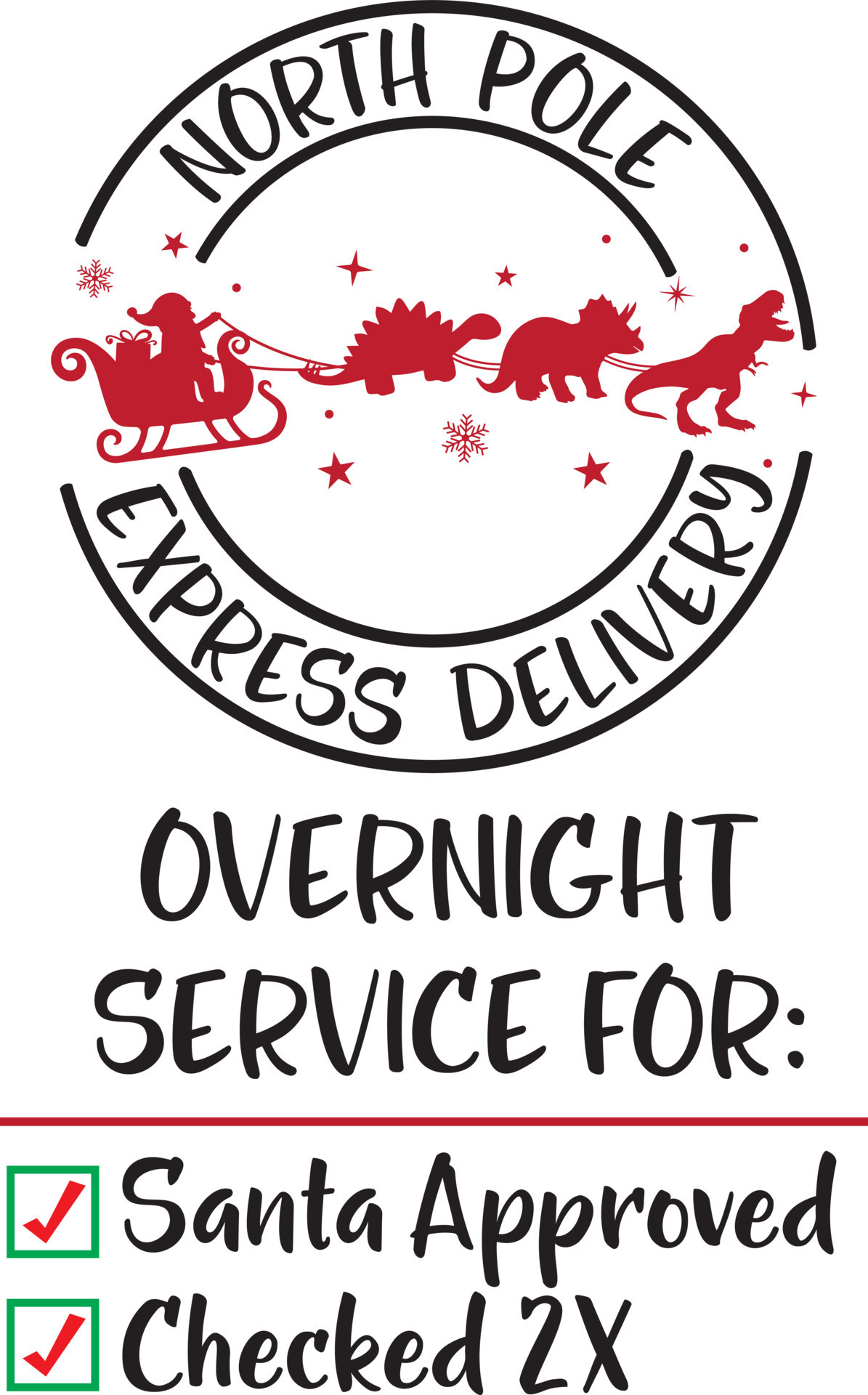 North Pole Express Delivery Christmas Stamp Santa Christmas Holiday