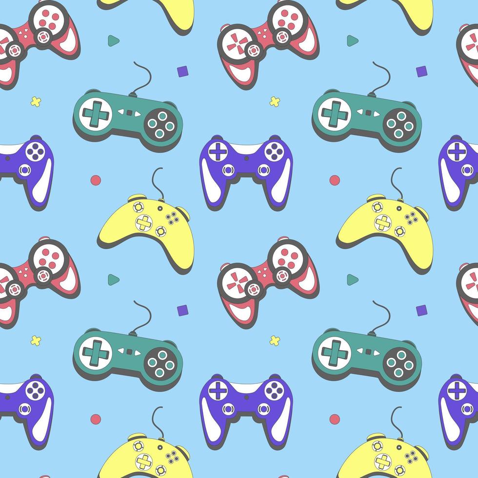 Seamless Pattern Gamepad In Retro Style Game Controller For Computer